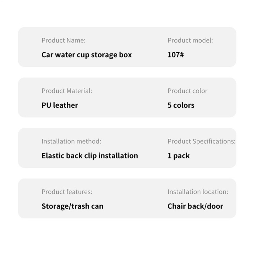 1-2 *Storage Bin Car Door Cup Holder Leather Auto Back Seat Cup Holder ...