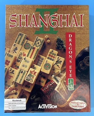 Shanghai II Dragons Eye Mac Game 3.5" Disks 1991 Macintosh Big Box ...