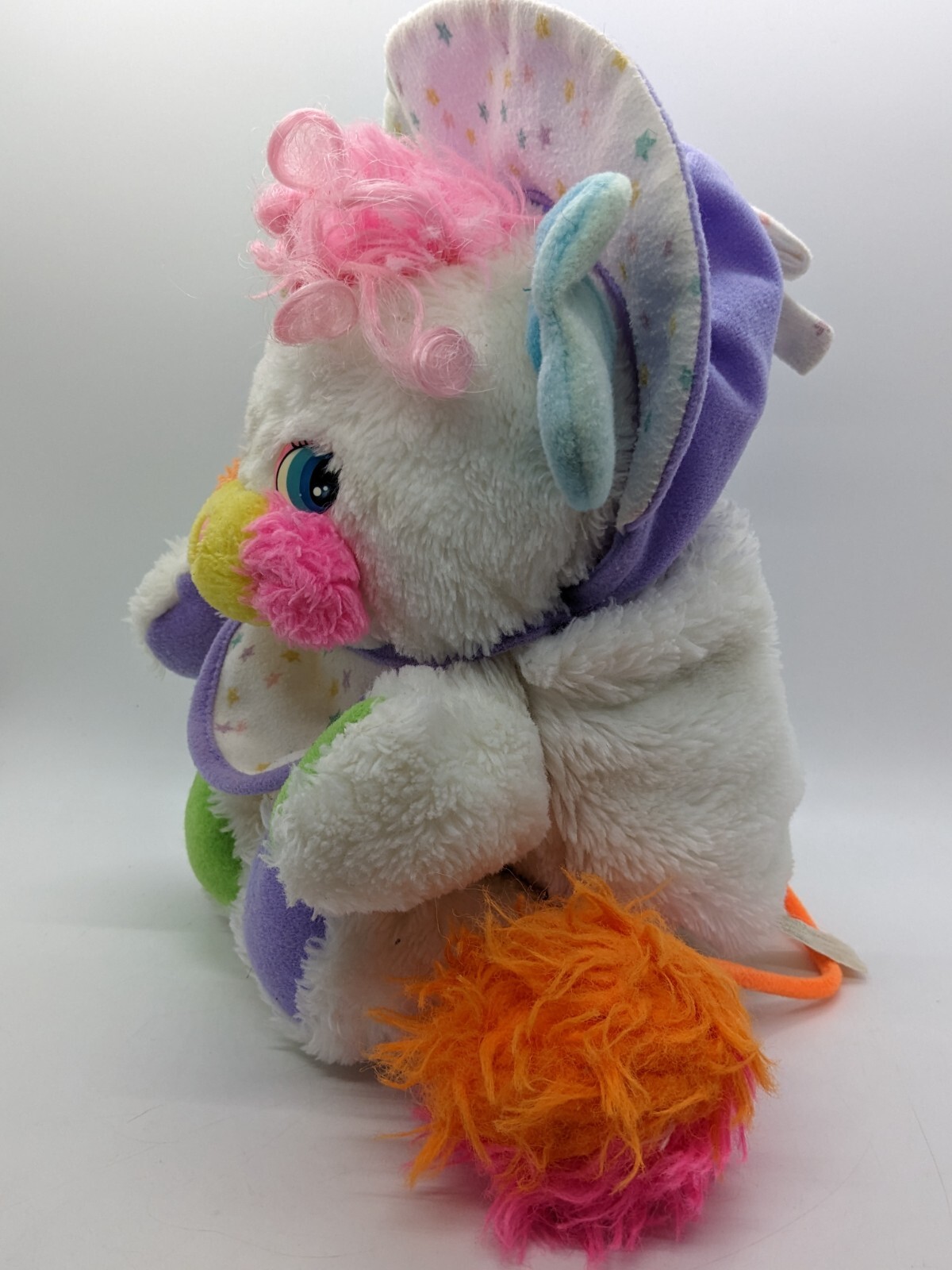 Vintage 80s Baby Bibsy Popples Plush White Mattel 1986 Bonnet 12 Inch ...