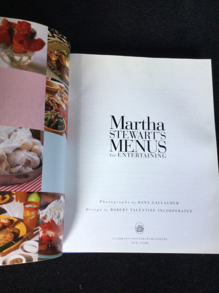Signed Martha Stewart's Menus for Entertaining by Martha Stewart 90s ...