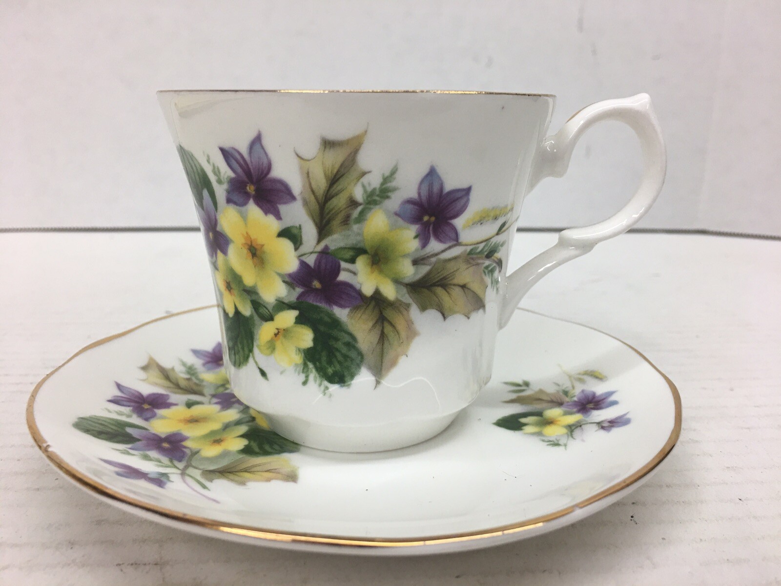 Springfield Bone China Tea Cup & Saucer Set From England- Purple ...