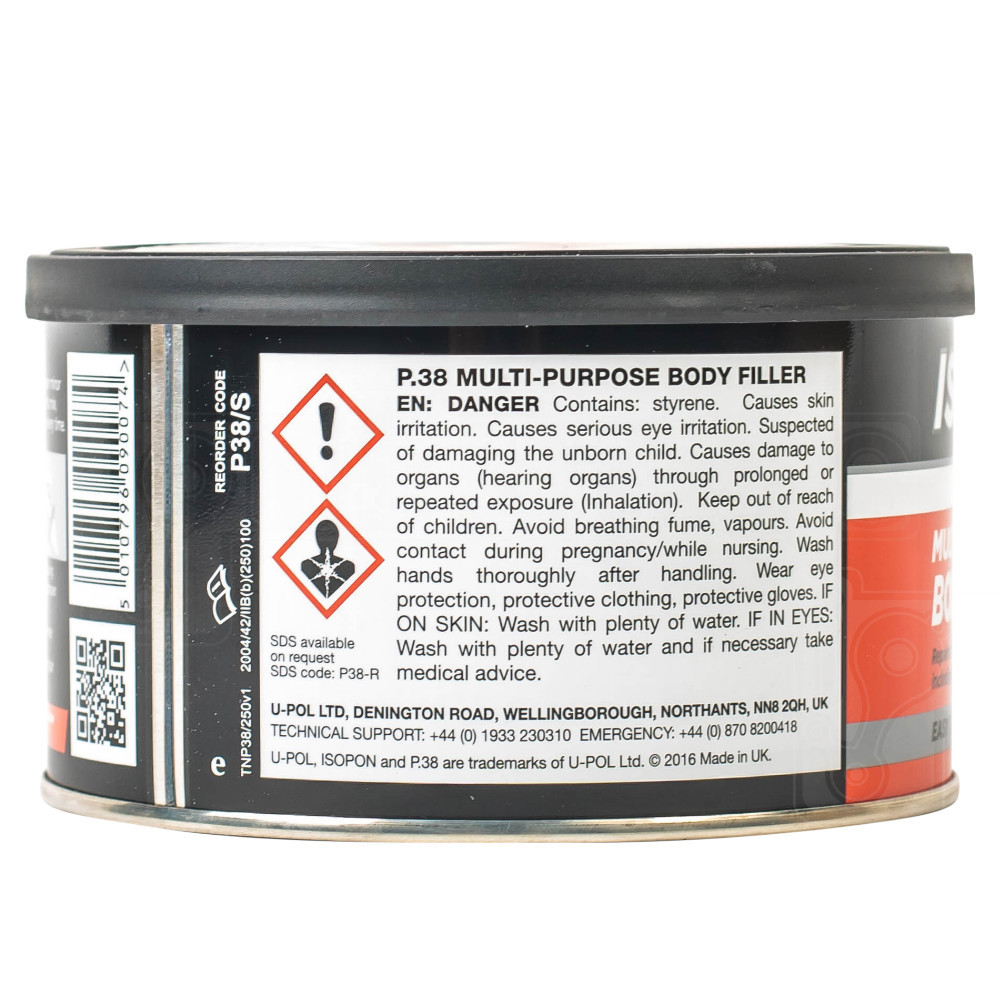 U-Pol David's Isopon P38 Car Body Compound Filler & P40 Glass Fibre ...