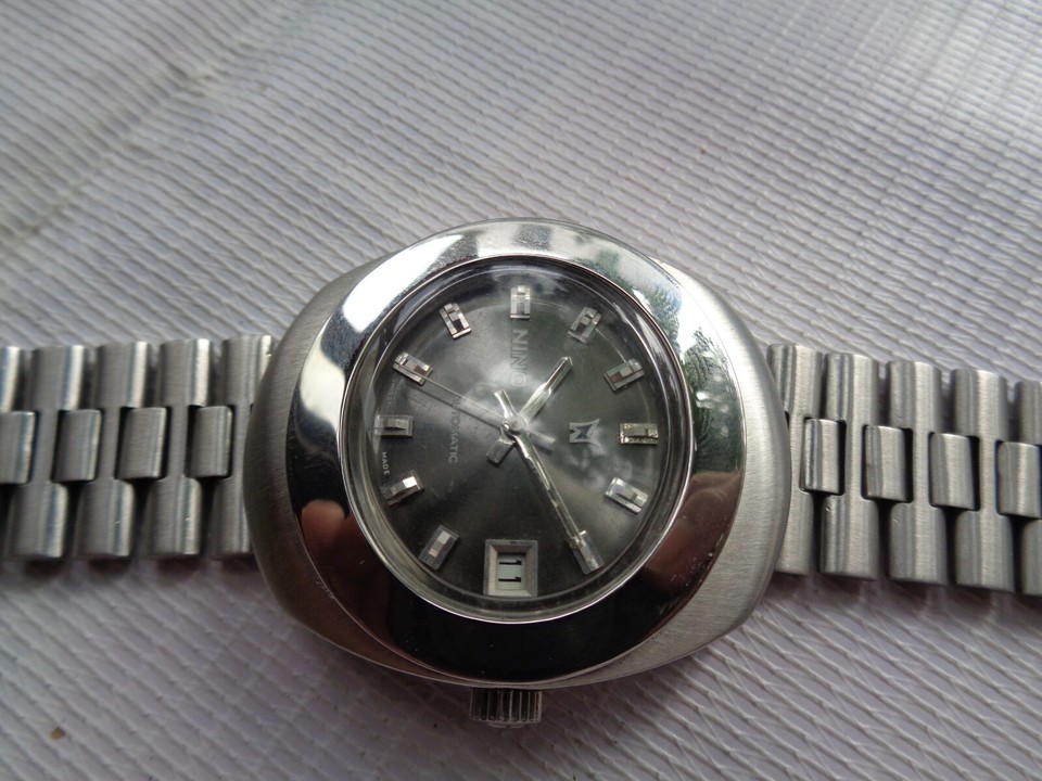 RARE Swiss SS Vintage Nino Men's Automatic Wristwatch | Gray Oval Dial ...
