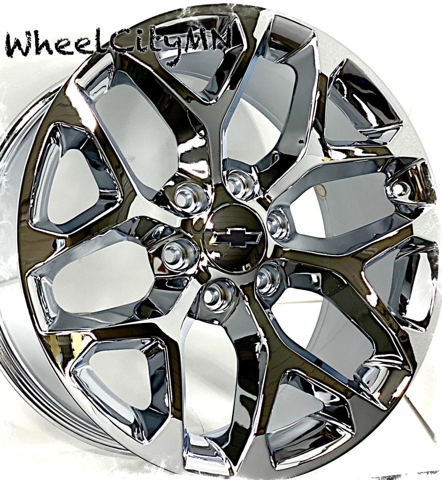 22" Chrome Snowflake OE 5668 Replica SFO Wheels fits 2026 Chevy ...