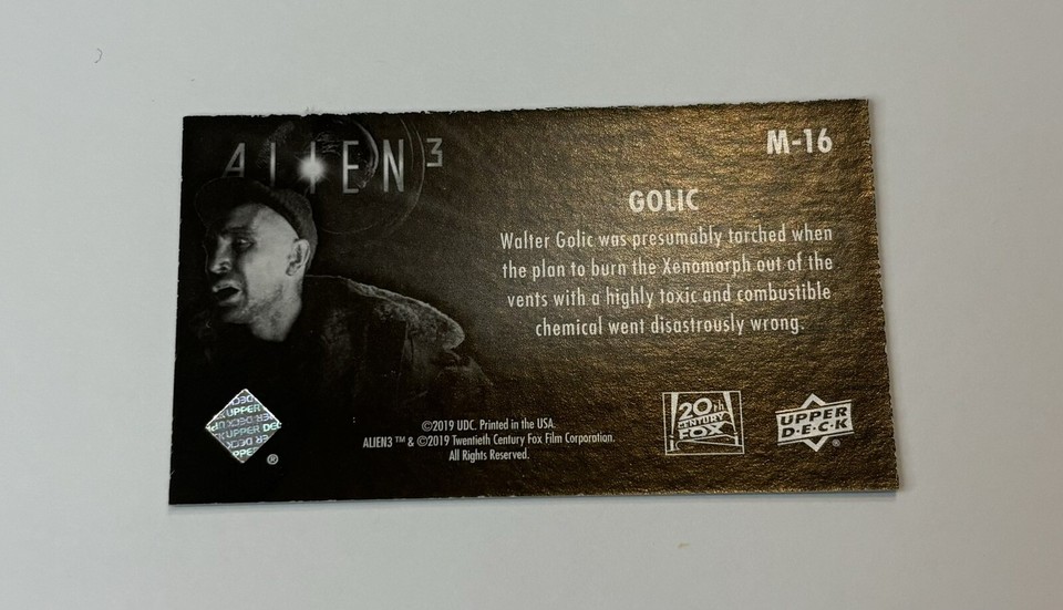 ALIEN 3 2019 UPPER DECK RIP CARD EXCLUSIVE MINI CHEST BURSTER M-16 ...