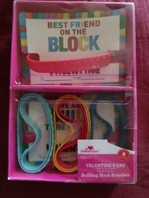 Way to Celebrate Val. 8pc Building Block Rubber Bracelets Party Loot ...
