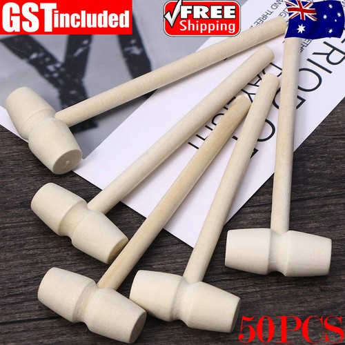 50X Mini Wooden Hammer For Chocolate Breakable Heart Hammer Mallet ...