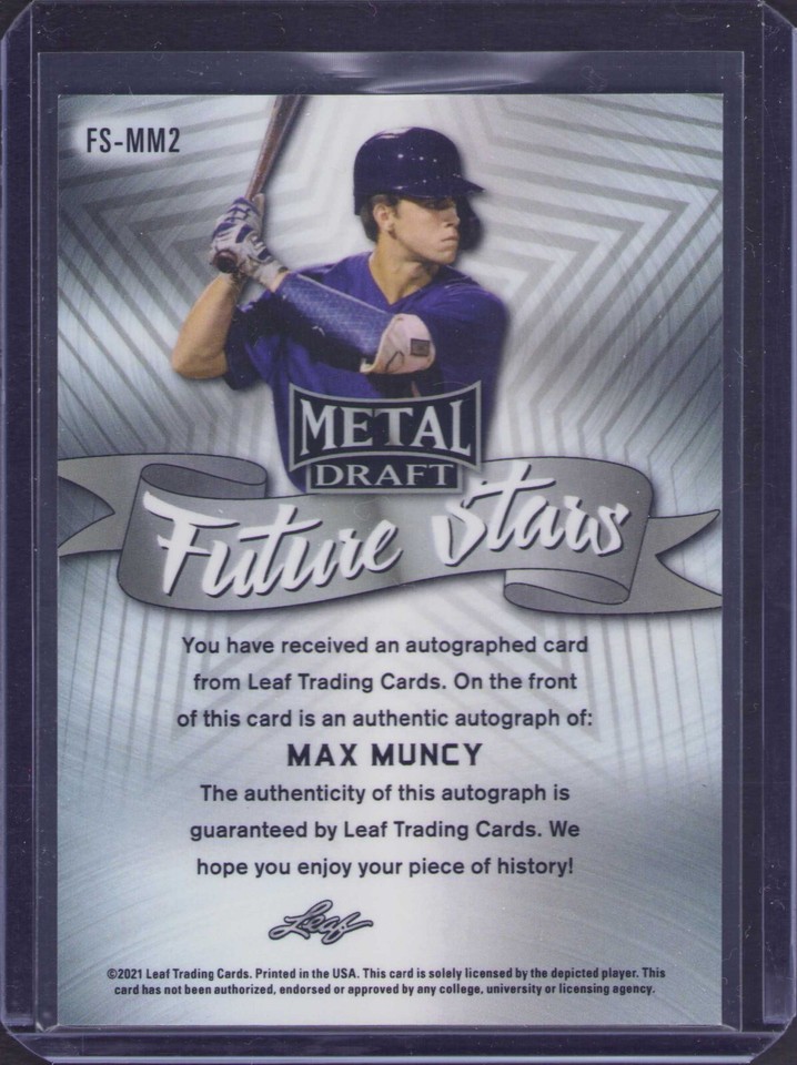 2021 Leaf Metal Draft Max Muncy Rookie Auto Diamond Refractor SP! | eBay