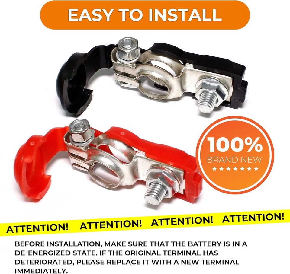 Car Battery Terminal Connectors, Heavy-Duty 12V Terminals for Cars ...