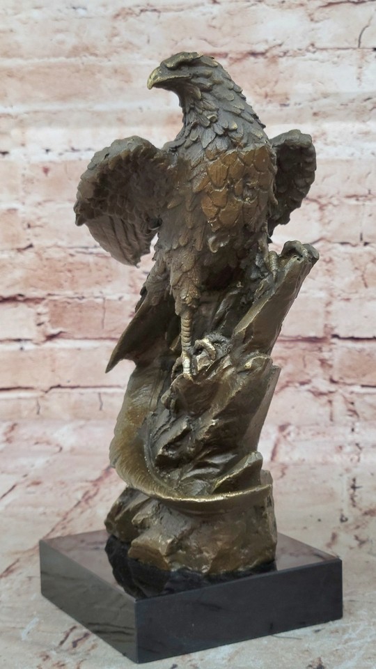 BRONZE EAGLE LARGE SIGNED COLLECTOR MAGNIFICENT STATUE SCULPTURE ...