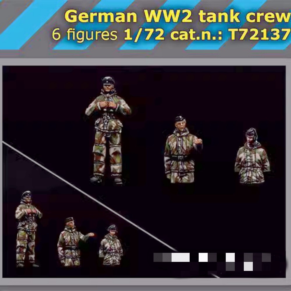 1:72 resin figure model kit Six German tank crew members in WW II ...