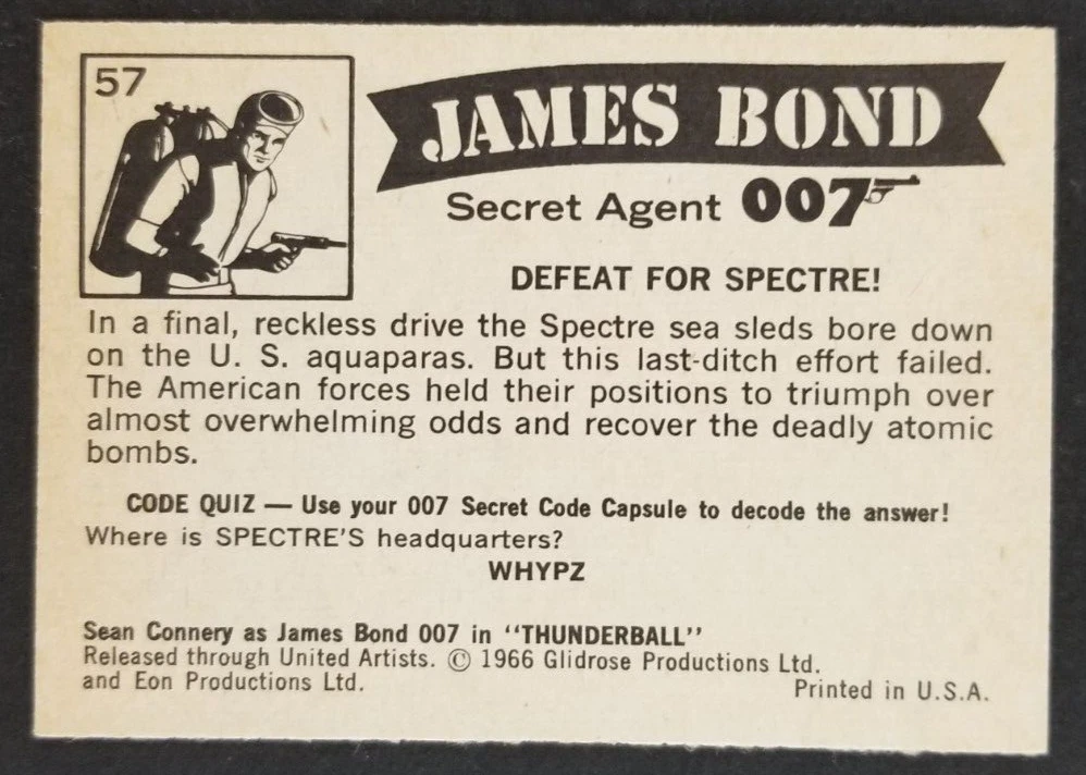 Secret Agent 007 Card