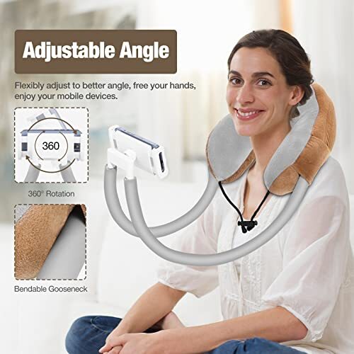 U Shaped Neck Pillow Lazy Phone Holder with Flexible Gooseneck Arm | eBay