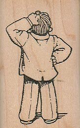 Looking Up Man 1 3/4 x 2 3/4" Rubber Stamp, Man Stamp, Person Stamp | eBay