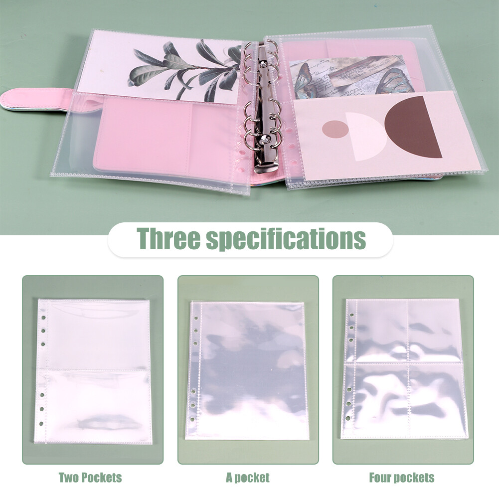50pcs Waterproof Ultra Clear For A5 6 Ring Binder Refill Pages Photo ...