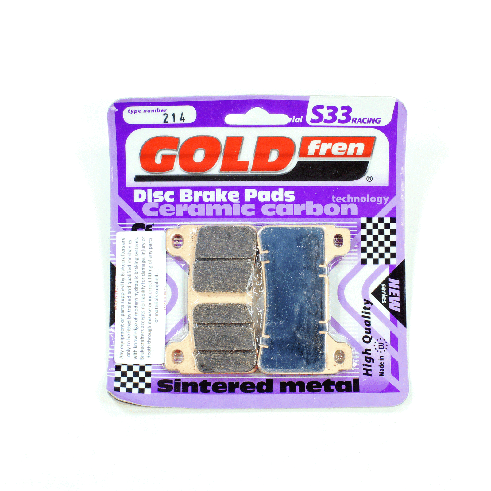 GoldFren S33-214 Racing Ceramic Carbon Technology Brake Pads (EBC FA390 ...