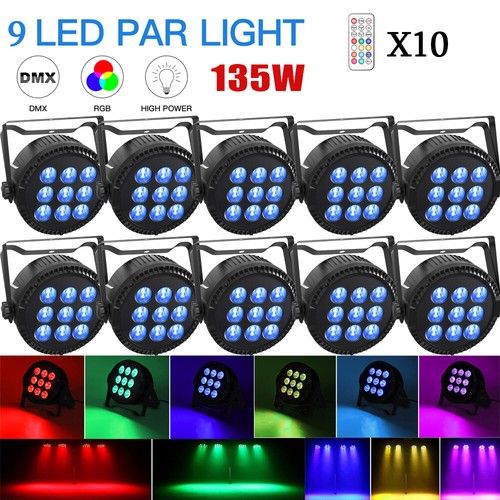 135W PAR Can Light DJ Stage Lighting 9LED RGBW DMX Club Party Show ...