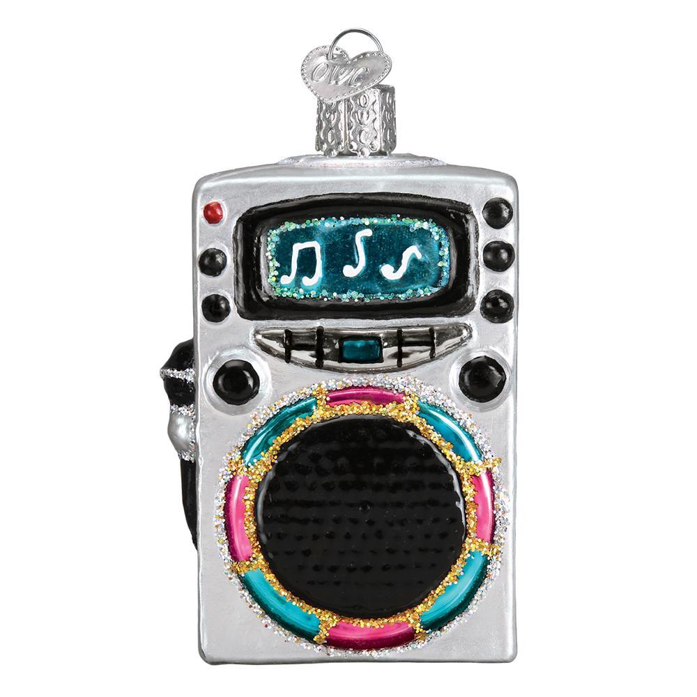 KARAOKE MACHINE OLD WORLD CHRISTMAS GLASS MUSIC SINGING ORNAMENT NWT ...