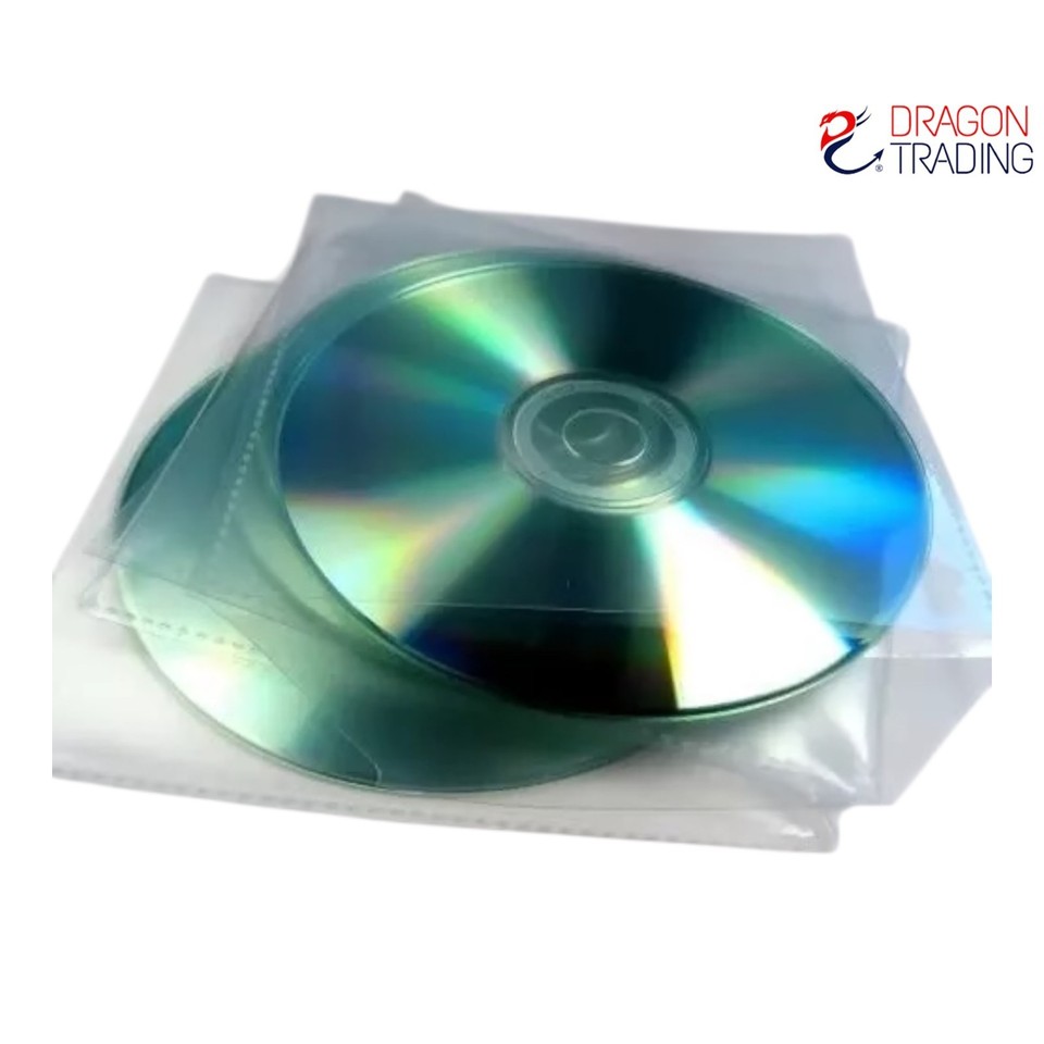 50 x Premium CD DVD Blu-ray Disc 150 Micron Plastic Wallets Sleeve with ...