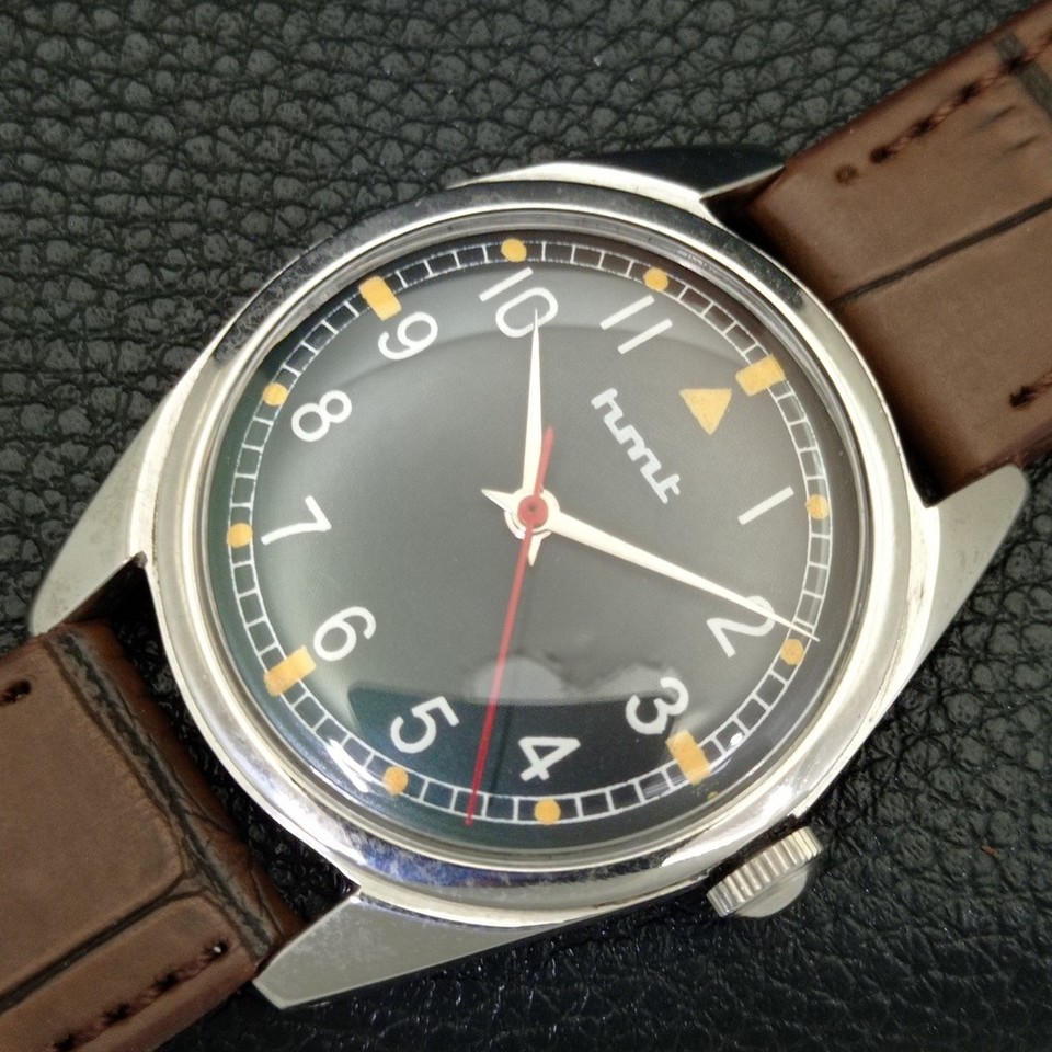 HMT HAND-WINDING INDIAN MENS VINTAGE BROWN COLOR DIAL WATCH a702814-3 ...