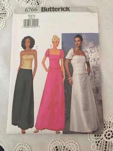 BUTTERICK #6766 - LADIES STUNNING BRIDAL - TOP - SKIRT & SHRUG PATTERN ...