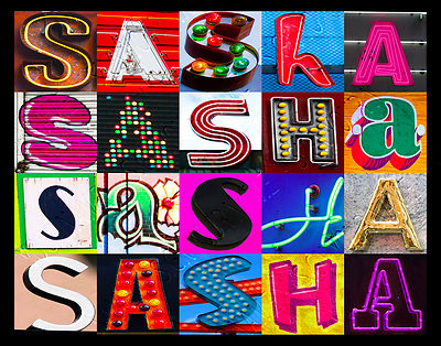 SASHA Name Poster featuring photos of actual sign letters | eBay