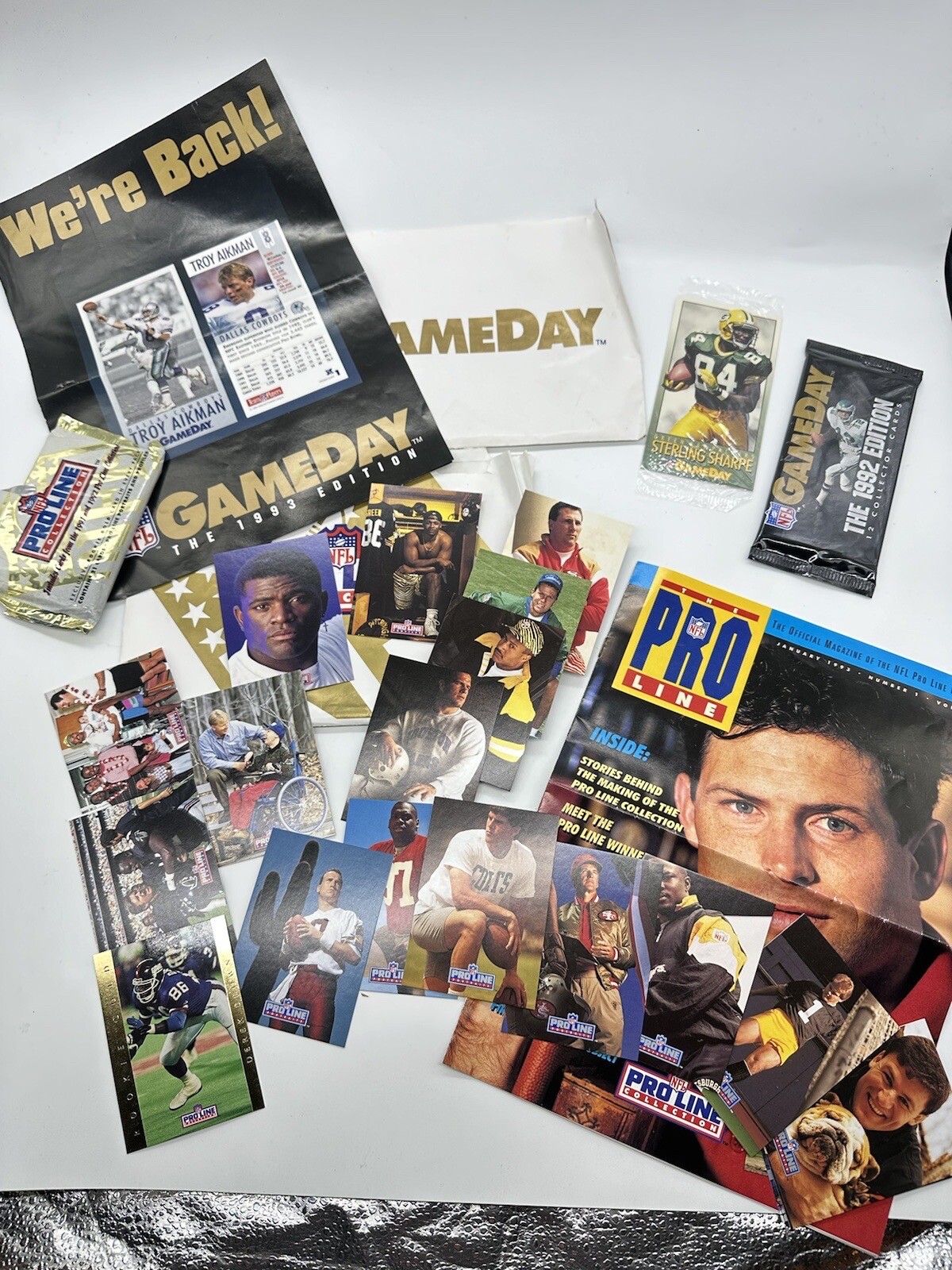 NFL Gameday 1992 NFL Proline 1993 Trading Cards Magazine Pack Lot ...