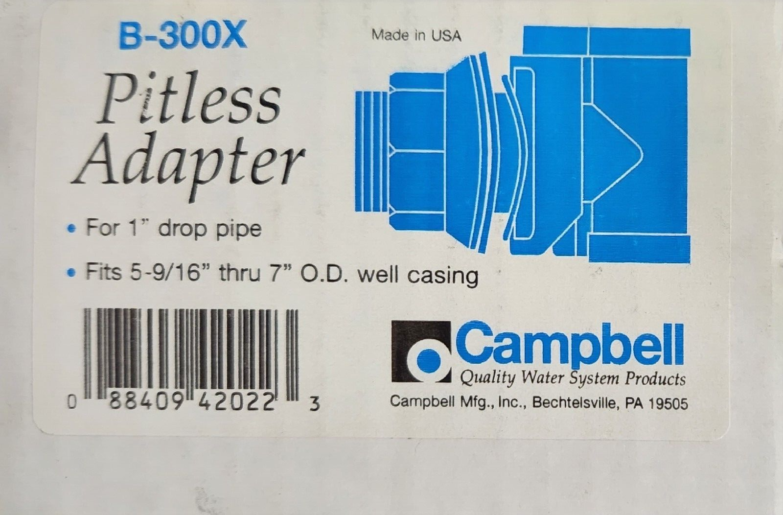 Campbell B-300x Pitless Adapter Well Connector for sale online | eBay