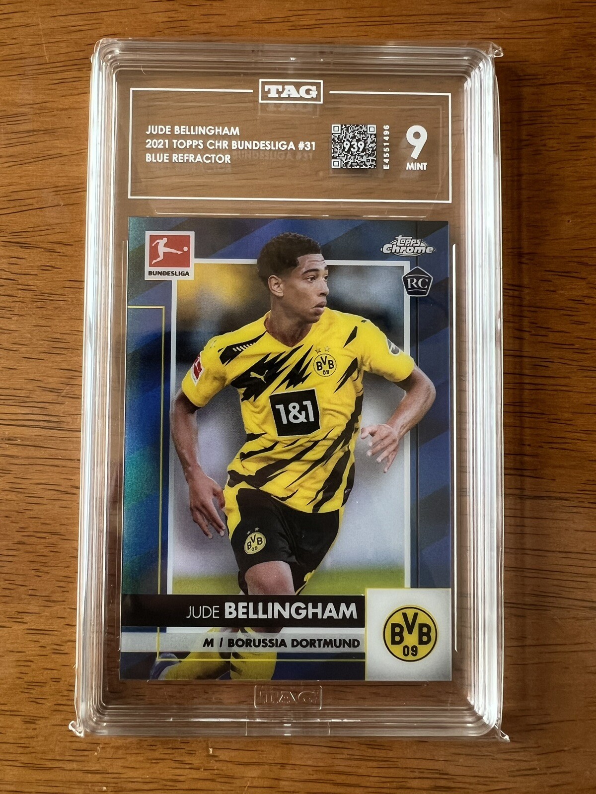 2021 Topps Chrome Bundesliga Jude Bellingham Rookie Card TAG Grading ...