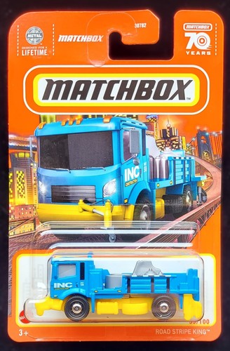 Matchbox Road Stripe King INC Construction Unit 58 BLUE Matchbox 70 ...
