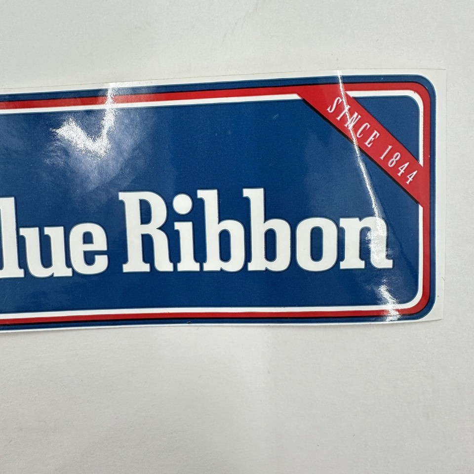 Vintage PBR Pabst Blue Ribbon Beer Logo Advertising Vinyl Bumper ...