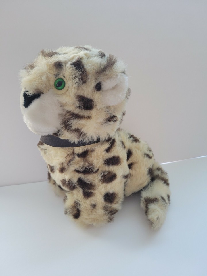 Vtg SOS Save Our Space Snow Leopard Cheetah Cat Plush Stuffed Animal ...