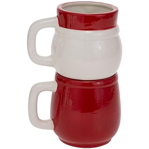 Boston International - 14oz. Ceramic Mug Stack - Festive Santa Duo | eBay