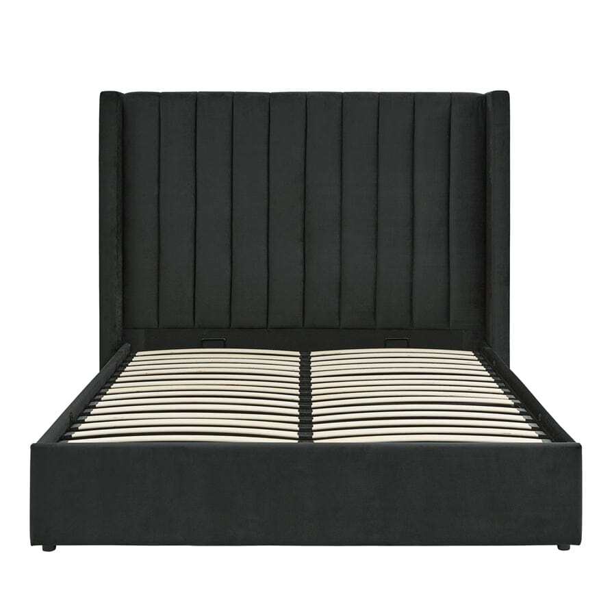 Dusk Madison Ink Velvet King Size Ottoman Storage Bed RRP £367 | eBay UK