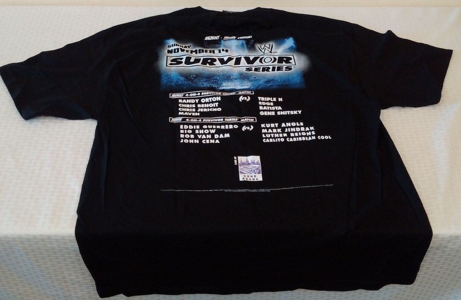 Vintage WWE Crew Scratch Shirt Event Employee 2004 SURVIVOR SERIES WWF ...