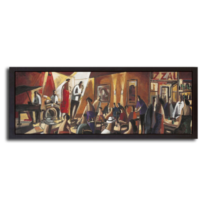 Black Framed Quartet by Didier Lourenco Canvas Giclee Art (10 in x 26 ...