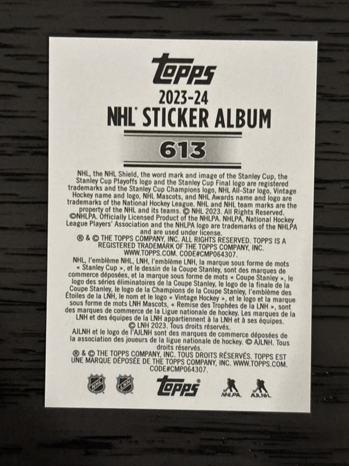 2023-24 Topps NHL Stickers Retro Rookie Juraj Slafkovsky #613 | eBay