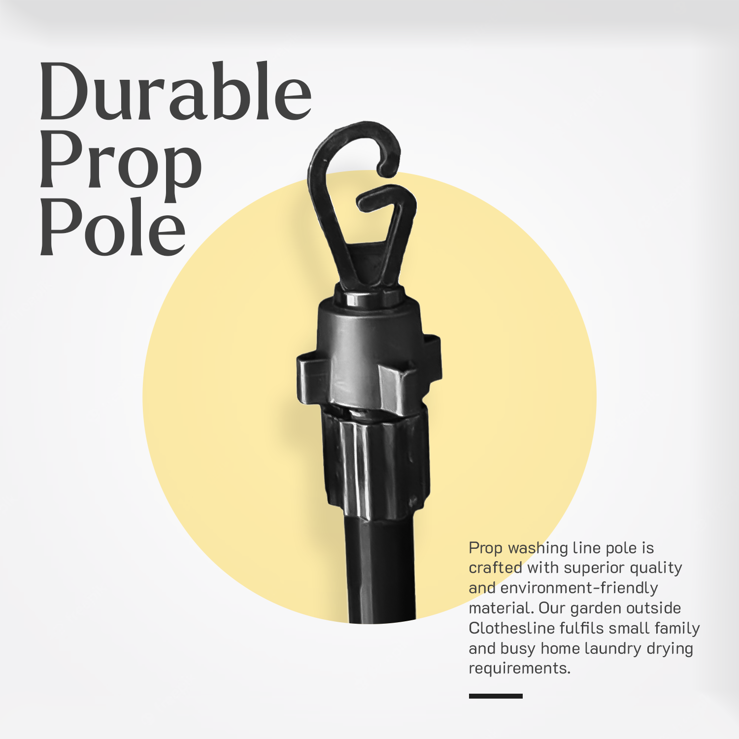 Heavy Duty Extendable Galvanized Washing Line Pole Prop Post Clothe ...