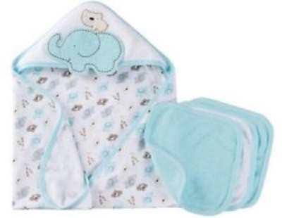 Gerber 4-Piece Light Aqua Bear/Elephant Terry Bath Set | eBay