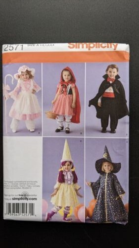 Simplicity #2571Toddler Costumes Witch, Elf, Dracula, Red Riding, Bo ...