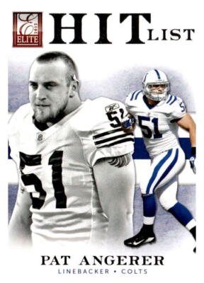 Pat Angerer 2012 Panini Elite HIT LIST /999 10 SN49 Hit List Black | eBay