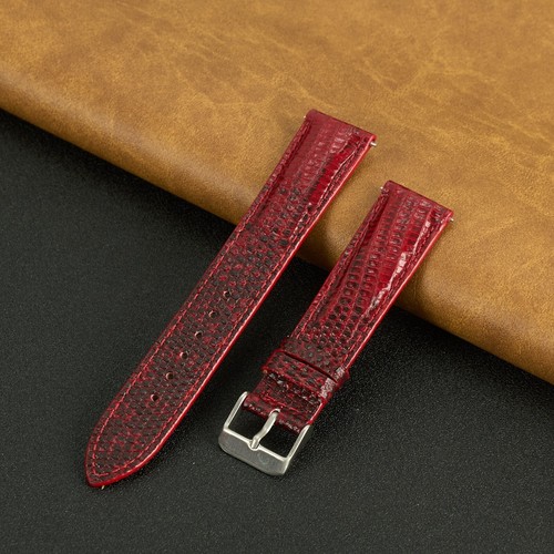 Red Genuine Lizard Watch Band Handmade Leather Watch Strap Men Quick ...