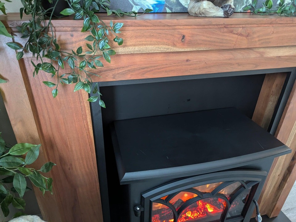 Acacia Wood Fireplace Fire Surround Solid Wood Mantelpiece | eBay UK