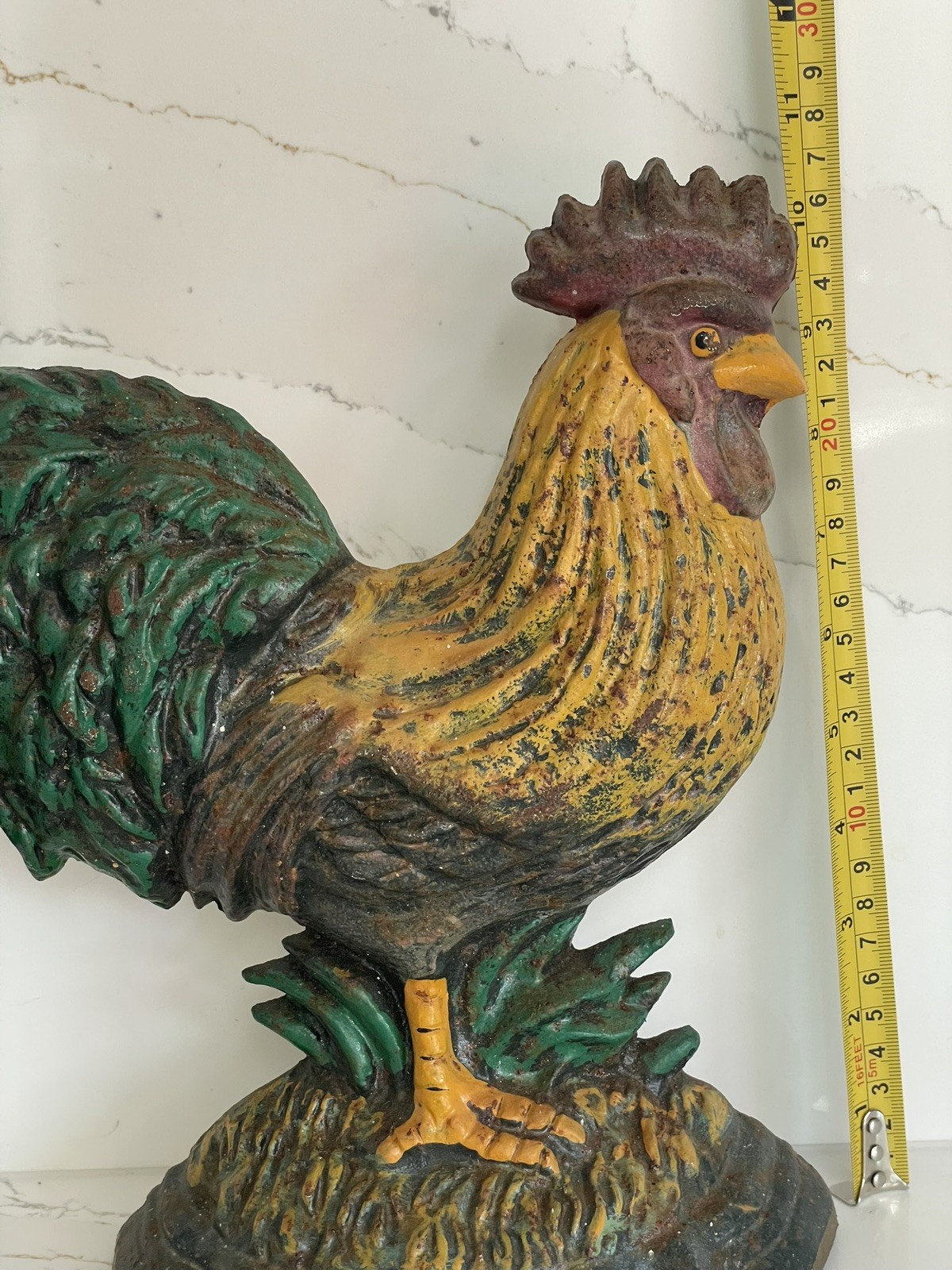 Large Vintage Cast Iron Metal Cockerel Door Stop Chicken Rooster | eBay UK