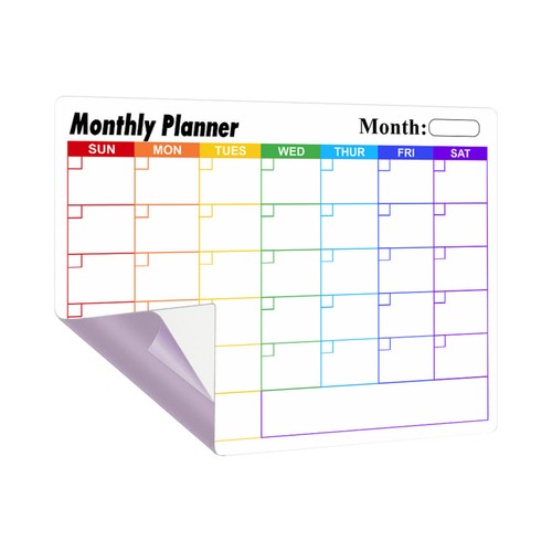 Monthly Calendar Planner White Board Erasable Whiteboard Sticker | eBay ...