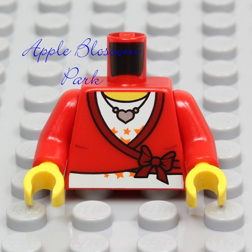 NEW Lego Female RED SHIRT MINIFIG TORSO -Girl Minifigure Dress Heart ...