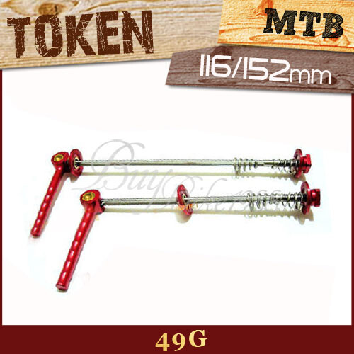 49g TOKEN QR 5MM RED HUB QR SKEWER 100MM , 135MM TI AXLE MTB BIKE QR5 ...
