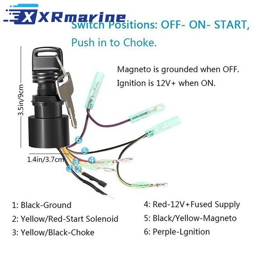 87-17009A5 Boat Ignition Key Switch for Mercury 9.9-30 HP 320 380 ...