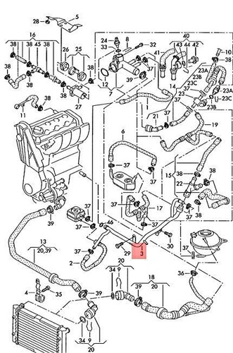 Genuine VW SEAT Sharan syncro 4Motion Alhambra 7M6 Coolant Pipe ...