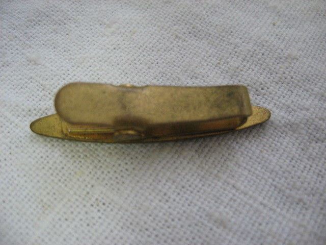 ANTIQUE Brass Tone Vintage Initials Letters "WMB" Script Tie Clip Tie ...